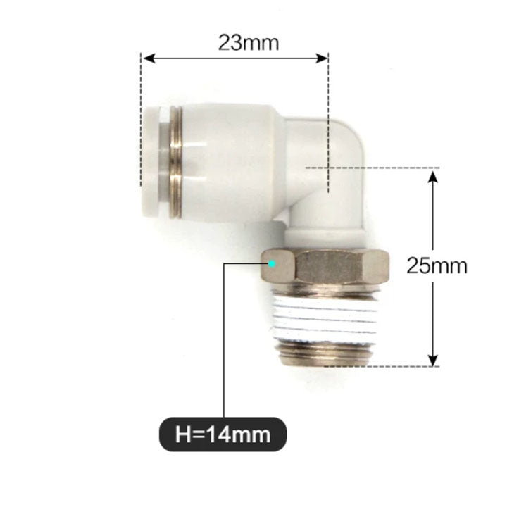 Airtac PL: Push Lock Fitting, Male Elbow - PL802 (MOQ 10 pcs.)
