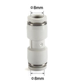 Airtac PU: Push Lock Fitting, Straight Union - PU8 (MOQ 10 pcs.)
