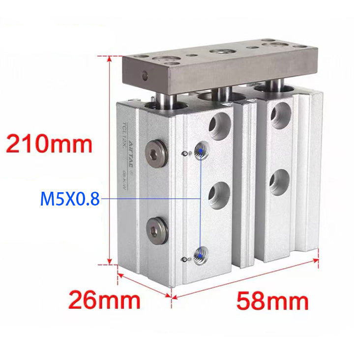 Airtac TCL,TCM Series: Compound Type Three Axis Cylinder - TCL12X125S